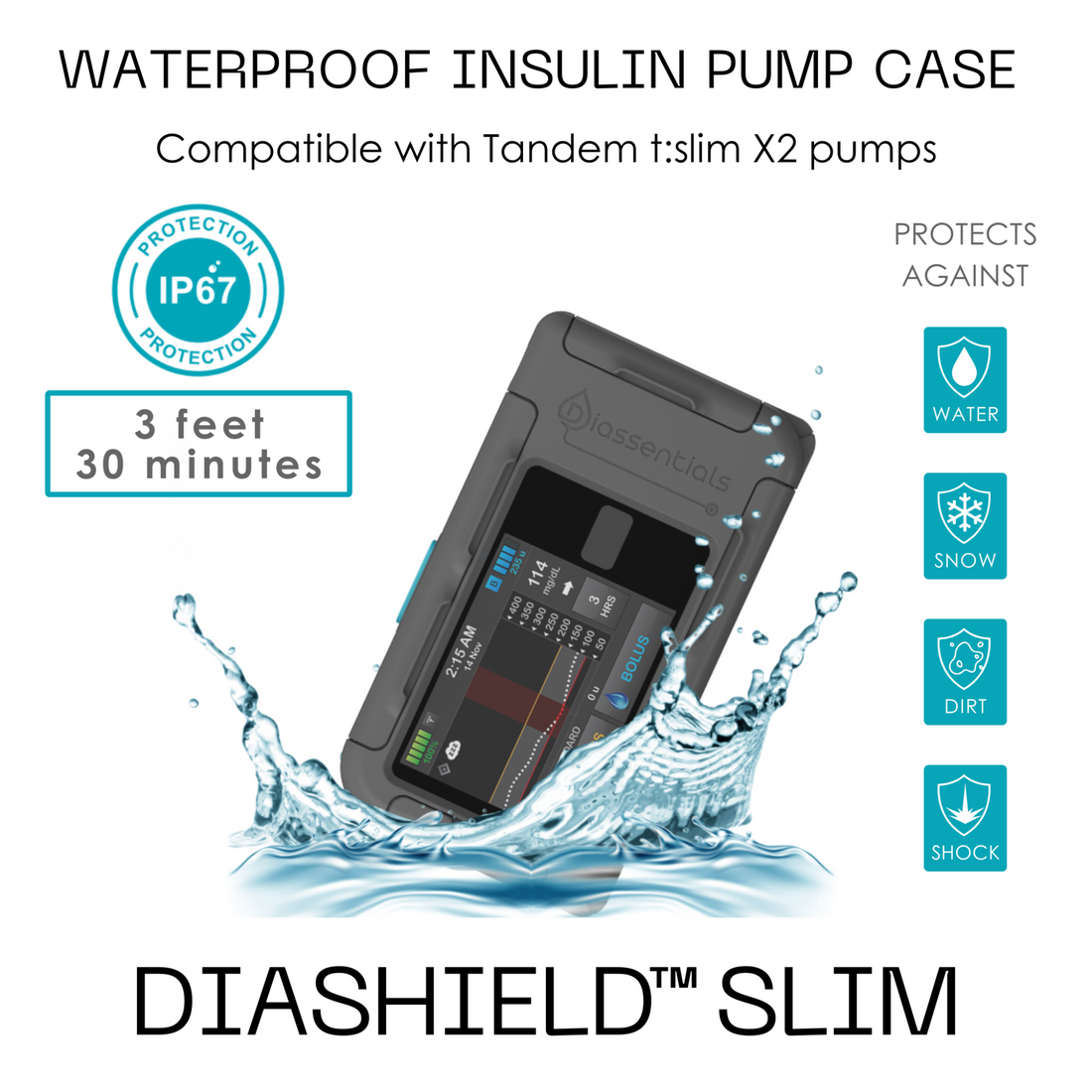 Diassentials - Waterproof Insulin Pump Cases